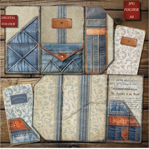 Jeans Junk Journal Kit, Old Denim Insert, Vintage Ephemera, Scrapbooks ...