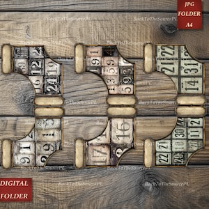 Junk Journal Tabs, Vintage Ephemera Kit, Distressed Numbers, Steampunk ...