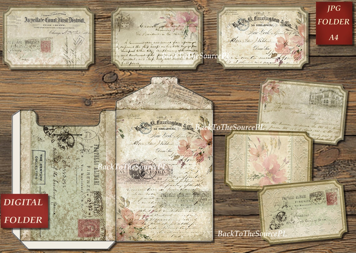 Vintage Pages Junk Journal Kit Journal Supplies Printable - Etsy