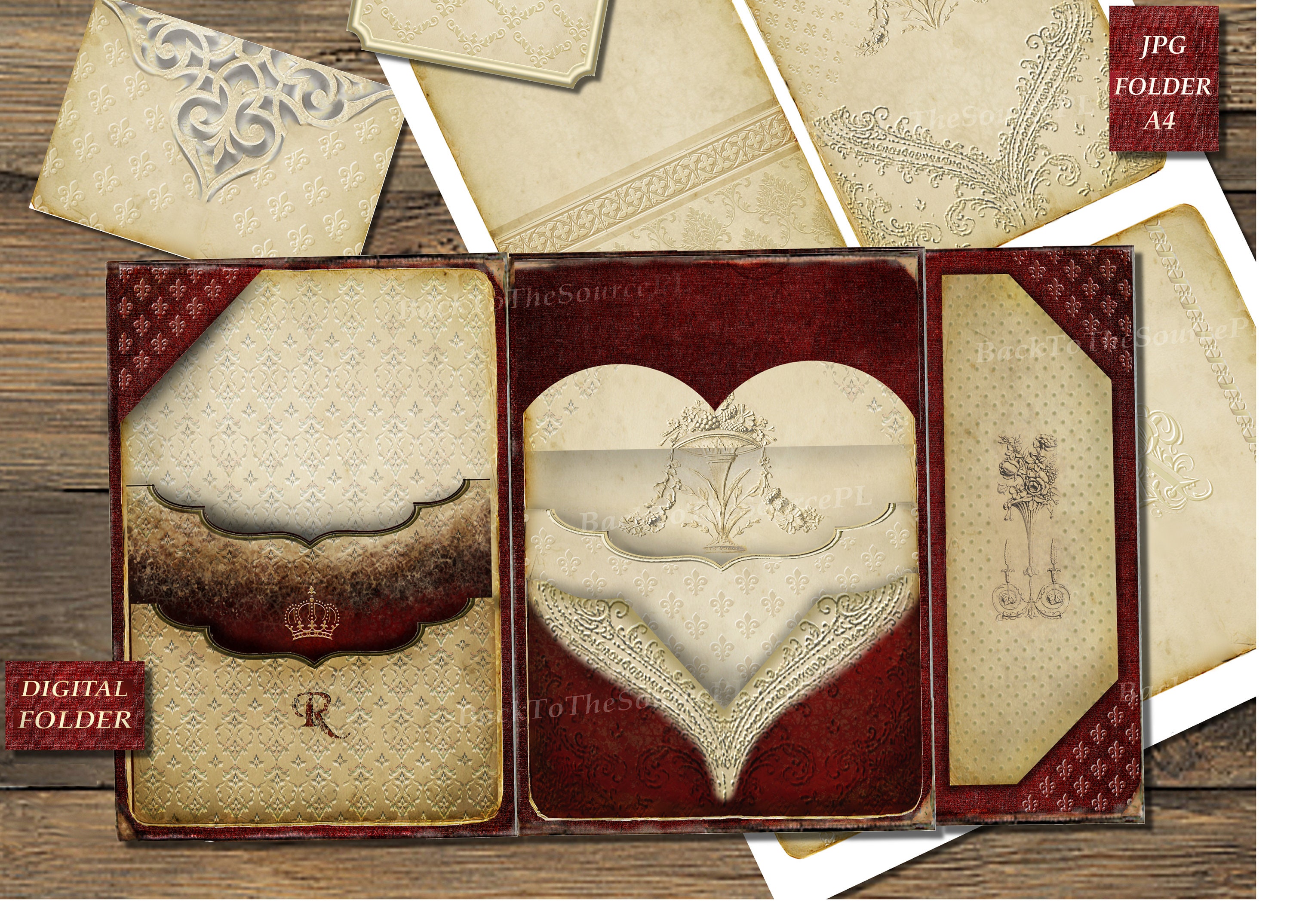 Junk Journal Kit Ephemera Pack Royal Folio Journal - Etsy