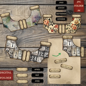 Junk Journal Tabs, Vintage Ephemera Kit, Distressed Numbers, Steampunk ...