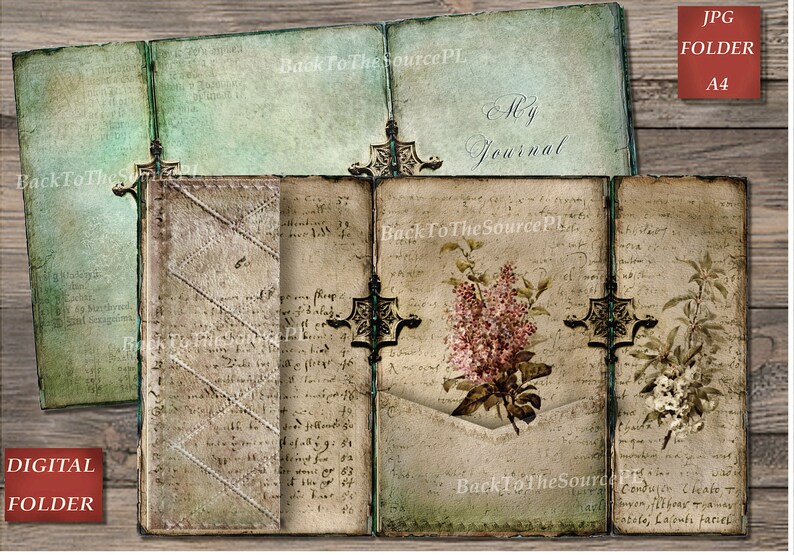 Old Junk Journal Kit Grungy Leather Scrapbooks Ephemera - Etsy