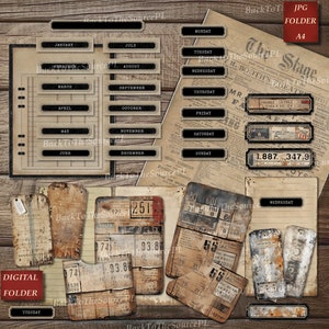 Vintage Junk Journal Kit, Basic Insert, Vintage Ephemera, Old Folio ...