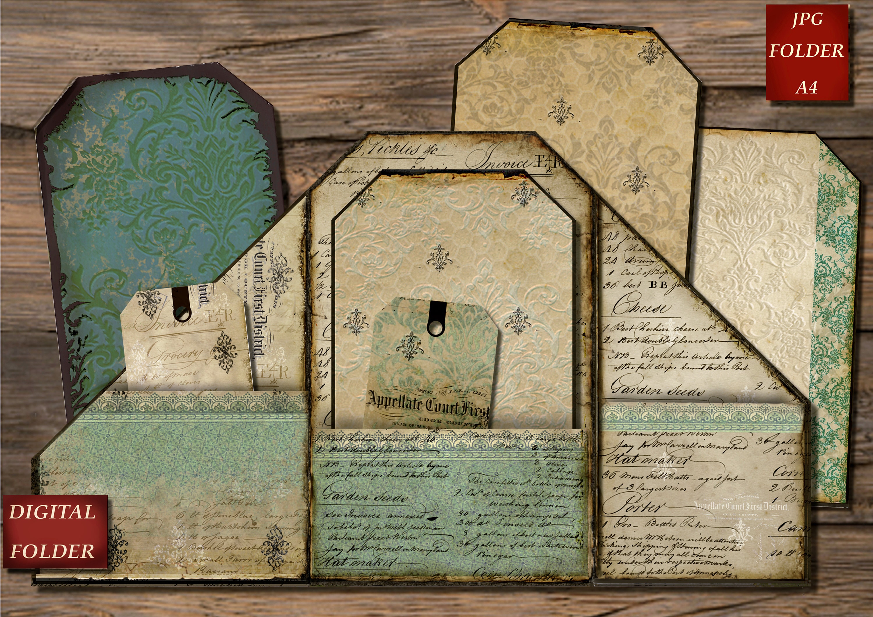 Handwritten Texture Junk Journal Kit Vintage Journals - Etsy