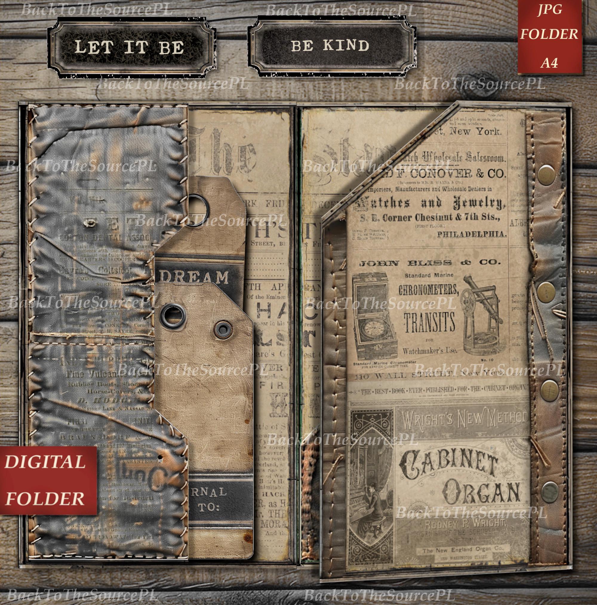 Skinny Junk Journal Kit, Grunge Folio, Printable Ephemera, Craft Kit ...
