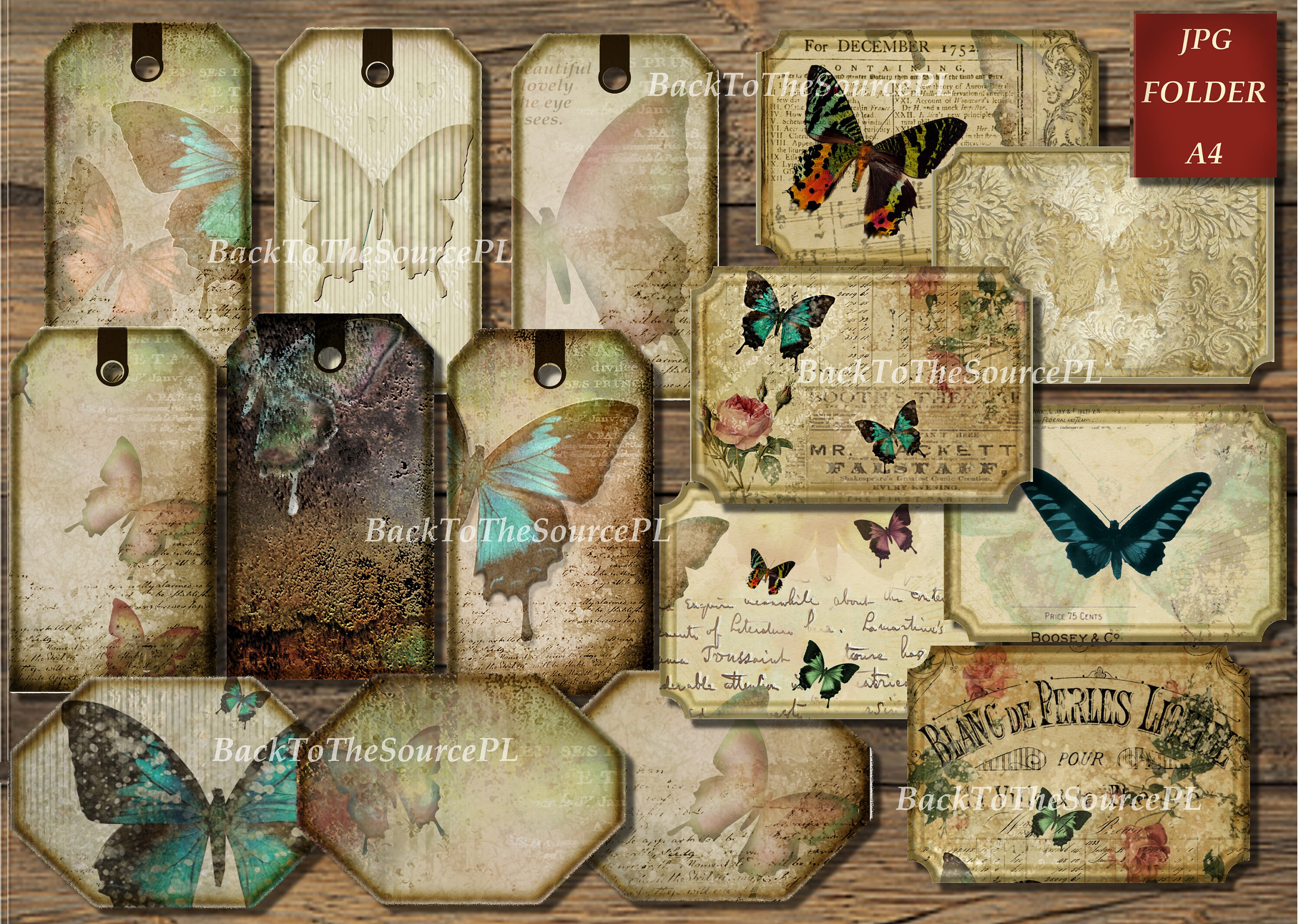 Butterfly Ephemera Kit. Journals, Scrapbooks, Junk Journal Kit ...
