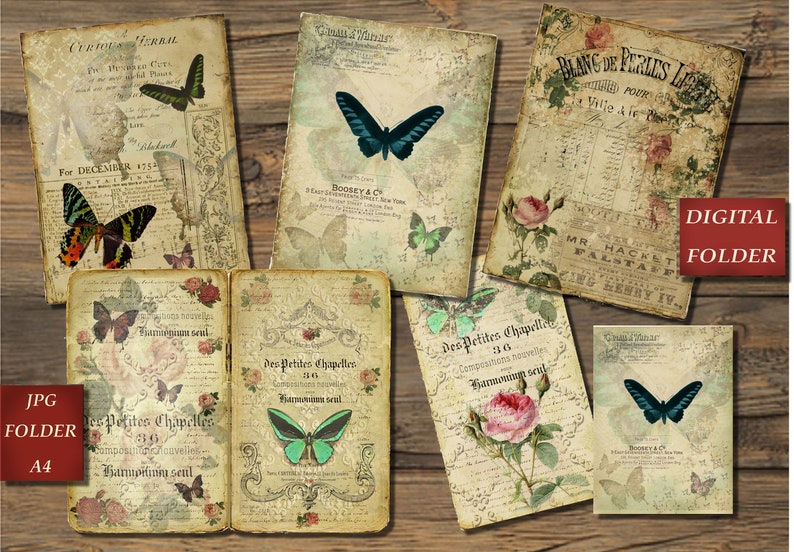 Butterfly Ephemera Kit. Journals, Scrapbooks, Junk Journal Kit ...