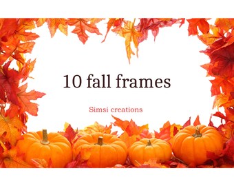 20 Floral Autumn Frames, Watercolor Fall Leaves, Autumn Borders, SVG ...