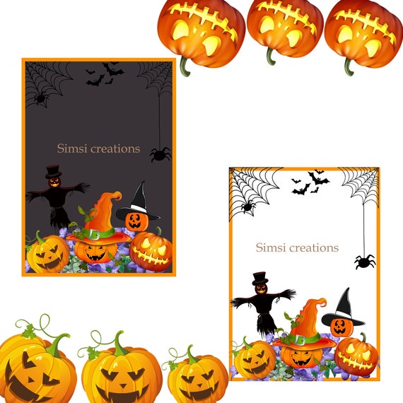 Halloween Border-frames Digital Frame Clipart Png Happy - Etsy