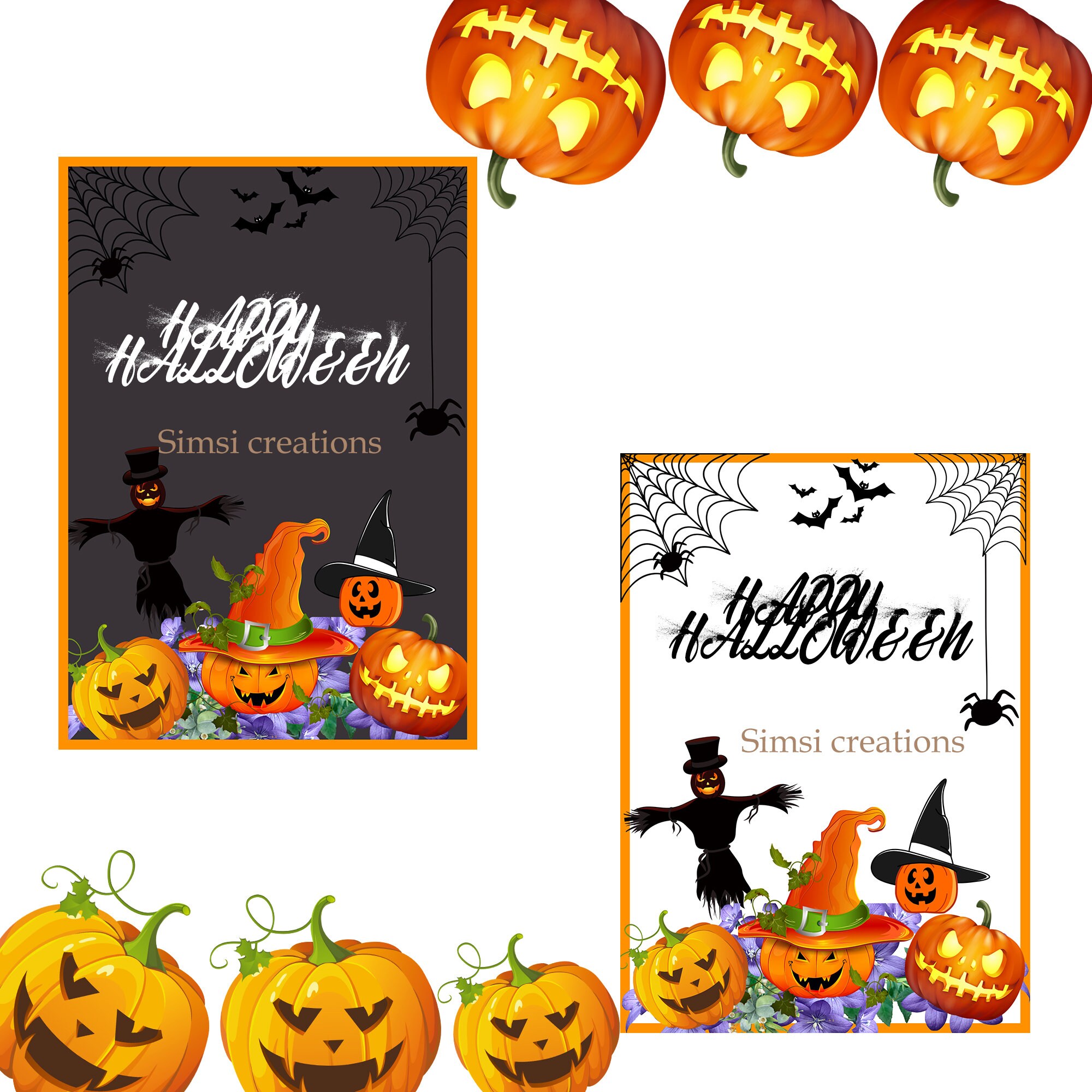 Halloween Border-frames, Digital Frame Clipart Png, Happy Halloween ...