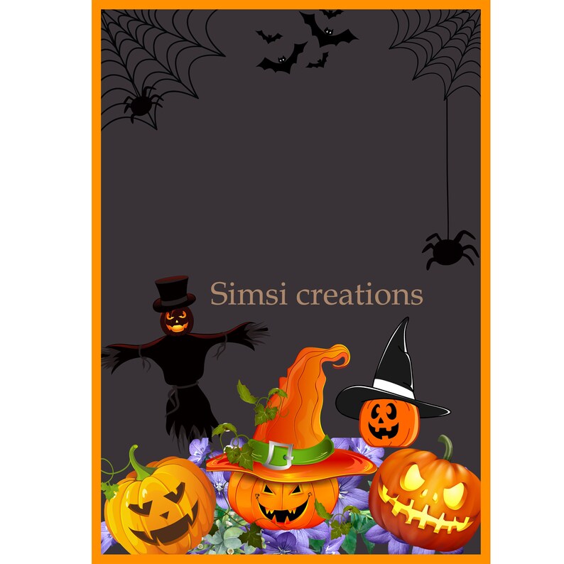 Halloween Border-frames Digital Frame Clipart Png Happy - Etsy