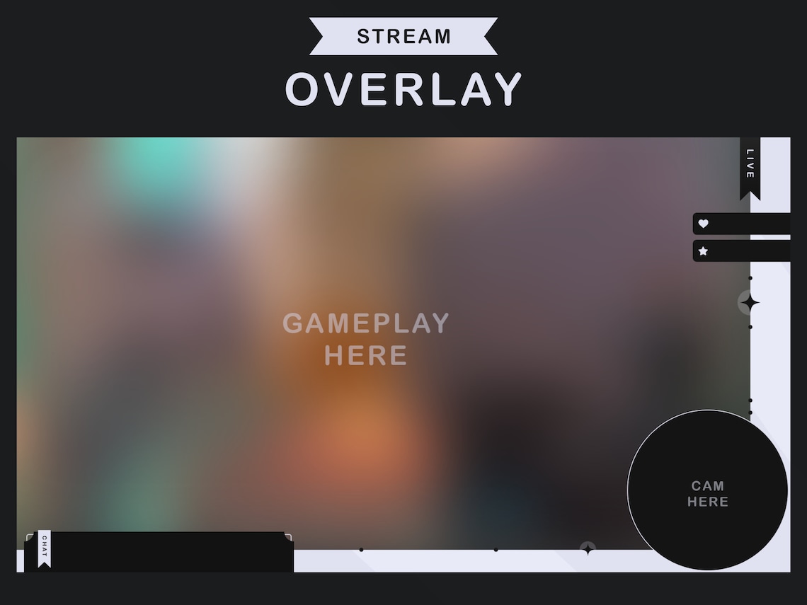 Stream Overlay Simple Black & White Twitch Youtube - Etsy