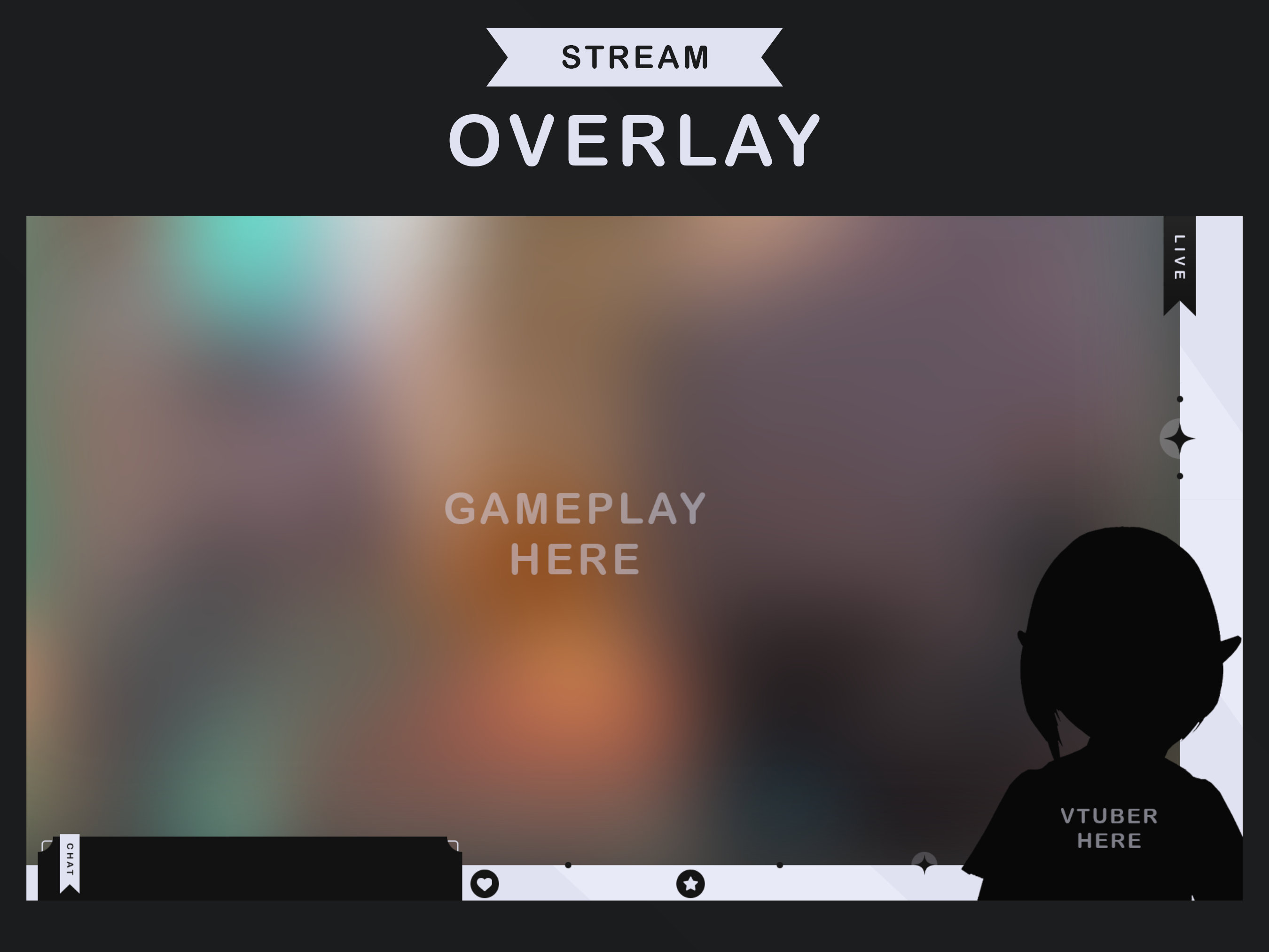 Stream Overlay | Schlichte schwarz weiß | Twitch | YouTube | Streamer ...