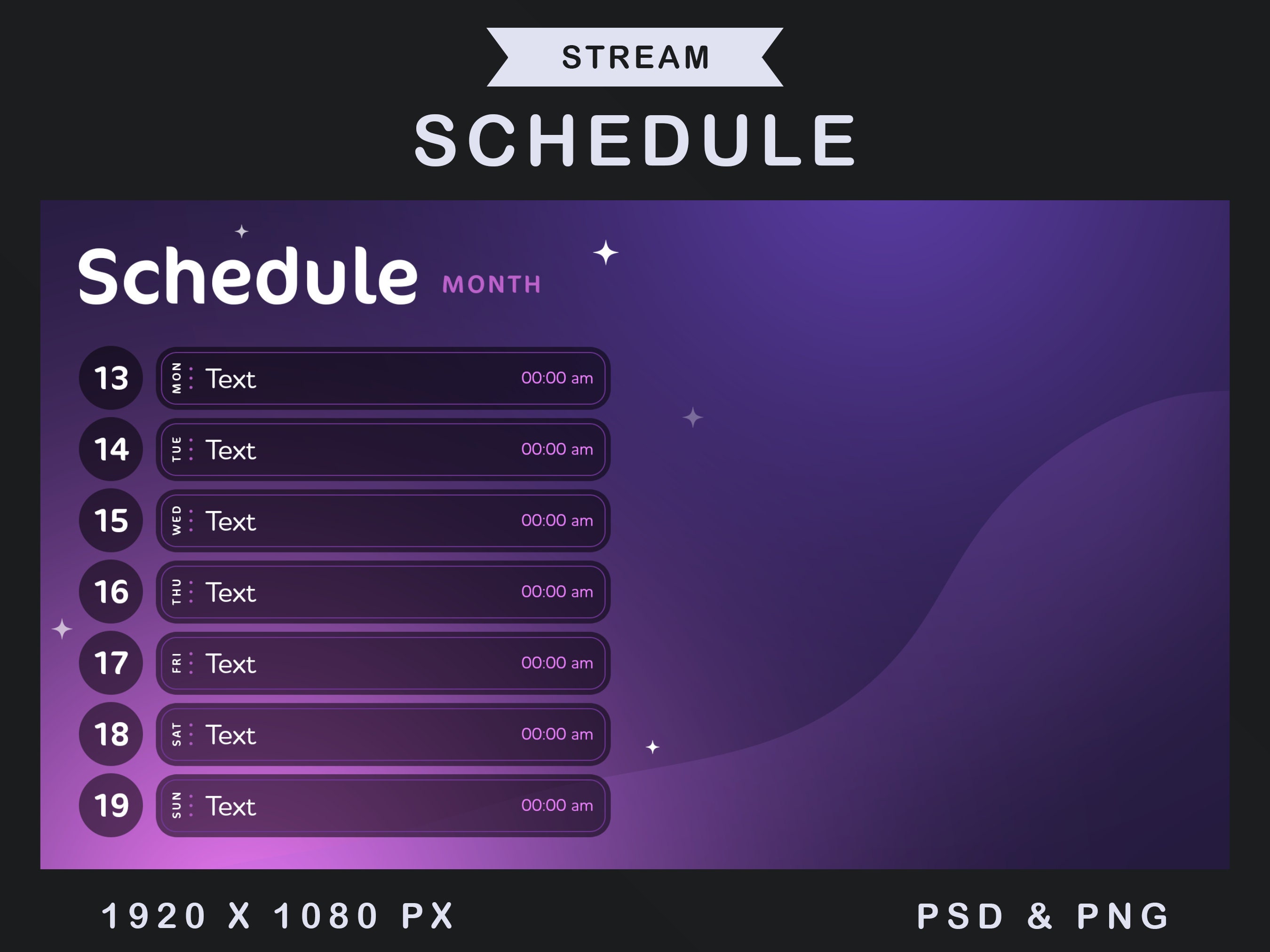 Stream Schedule | Clean Purple | Twitch Streamer | Vtuber Assets ...