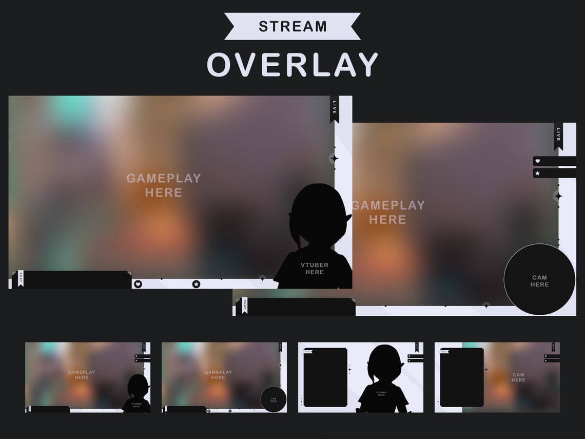 Stream Overlay | Simple Black & White | Twitch | Youtube | Streamer ...