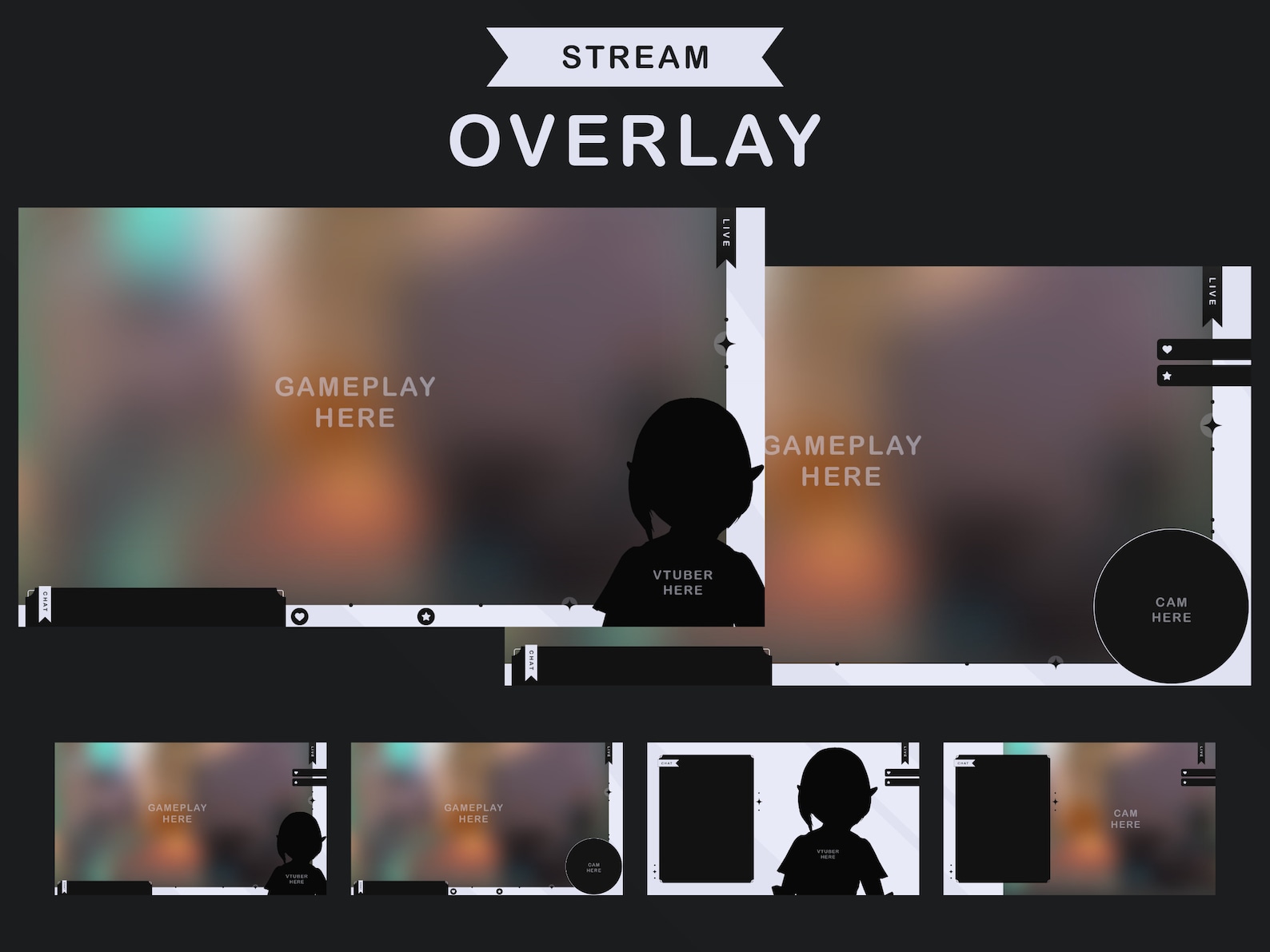 Stream Overlay | Simple Black & White | Twitch | Youtube | Streamer ...