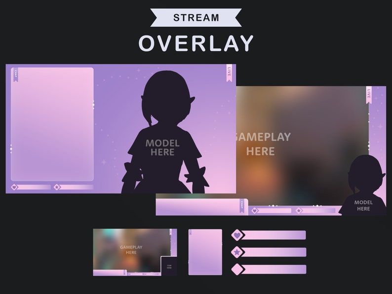 Stream Overlay | Pastel Purple | Twitch | Youtube | Streamer | Vtuber ...