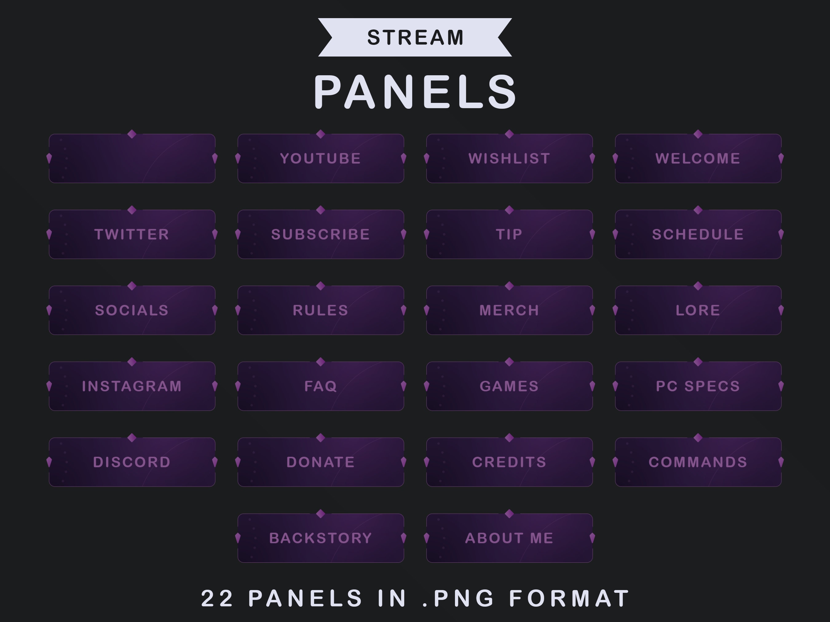 Twitch Panels | Purple | Streamer | Vtuber Assets - Etsy