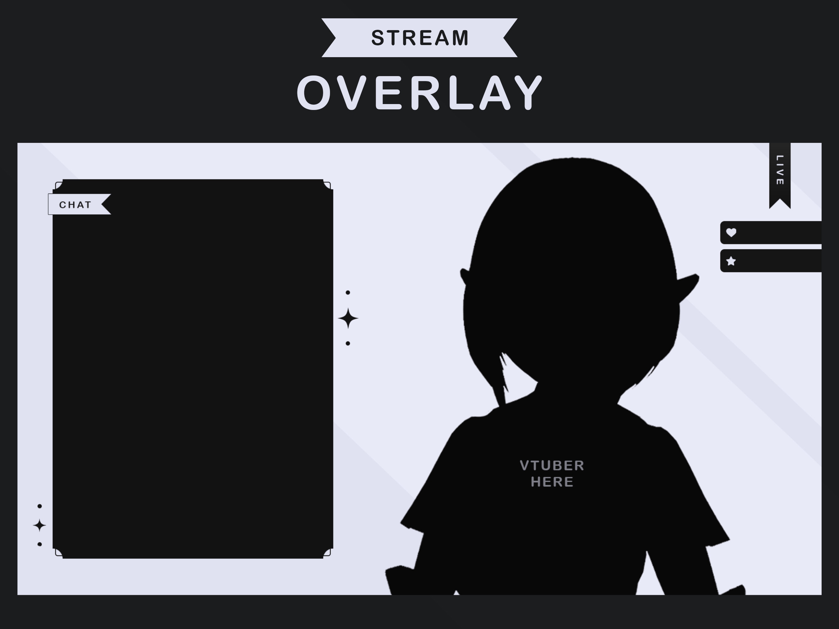 Stream Overlay | Schlichte schwarz weiß | Twitch | YouTube | Streamer ...