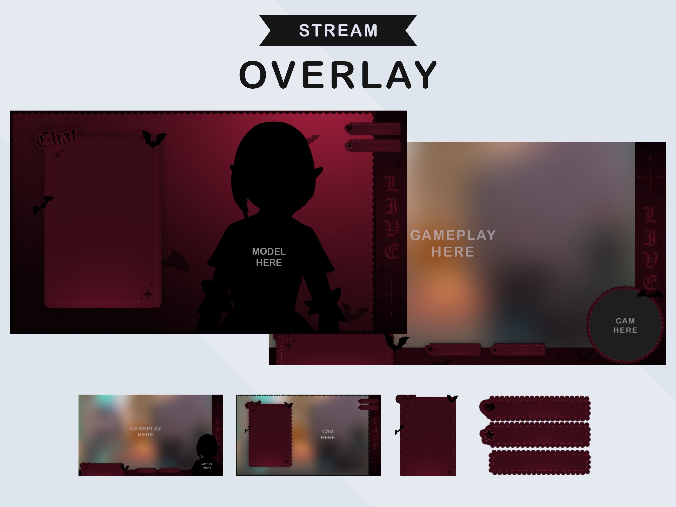 Stream Overlay Red & Black Vampire Twitch Youtube Streamer Vtuber ... Stream Overlay Red & Black Vampire Twitch Youtube Streamer Vtuber ...