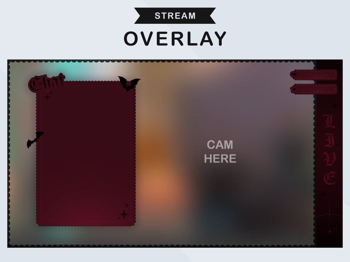 Stream Overlay Red & Black Vampire Twitch Youtube - Etsy Australia