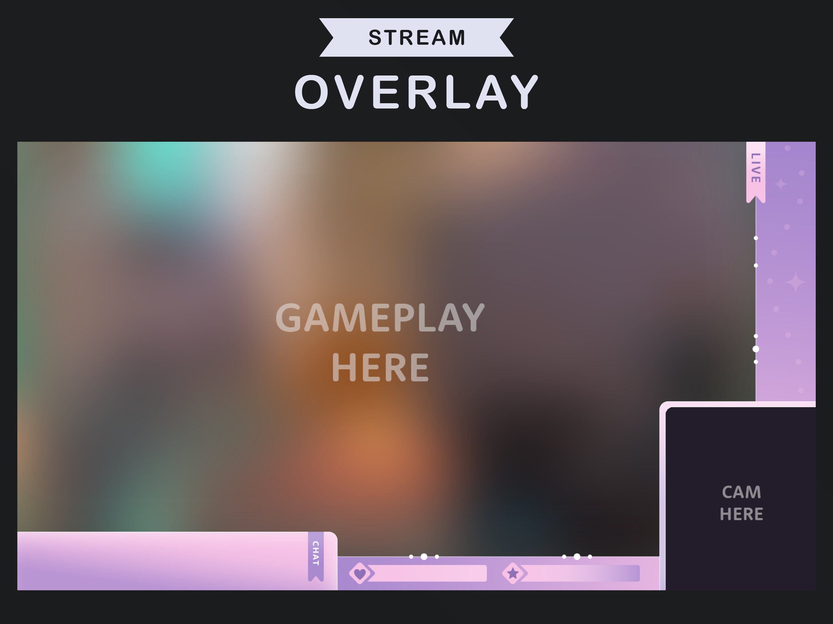 Stream Overlay Pastel Purple Twitch Youtube Streamer Vtuber Assets - Etsy