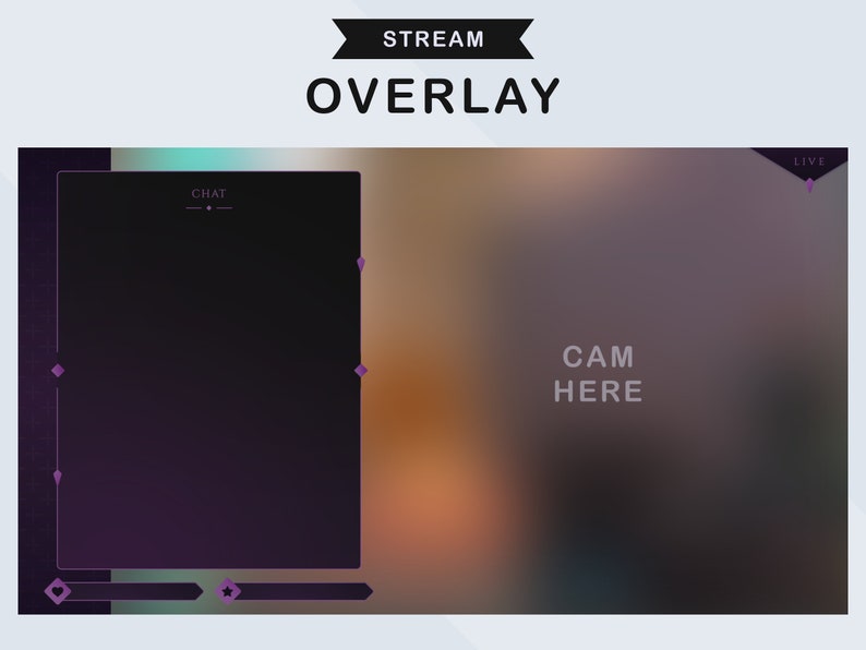 Stream Overlay Purple Twitch Youtube Streamer Vtuber Assets - Etsy