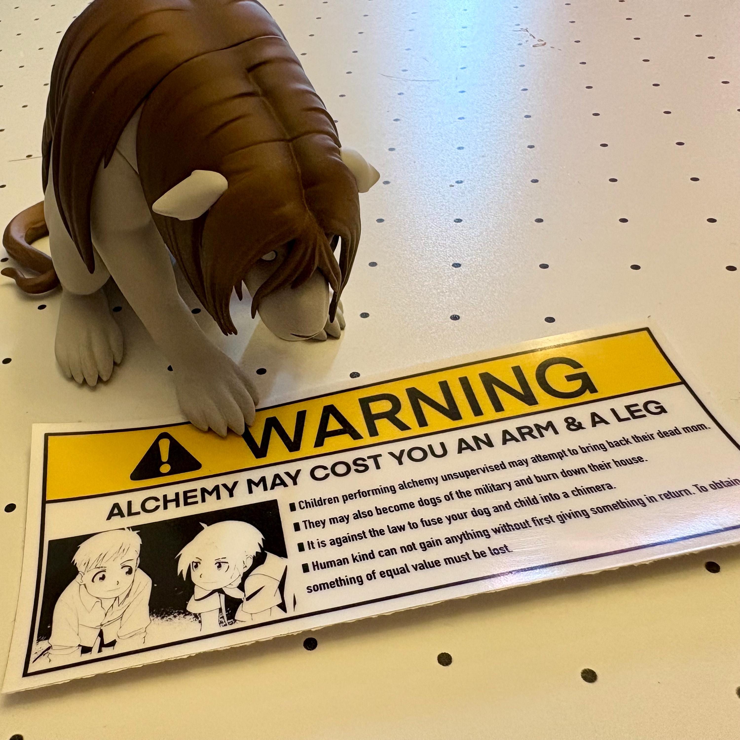FMA Alchemist Brothers Warning Sticker | Anime Parody Decal | FMA ...