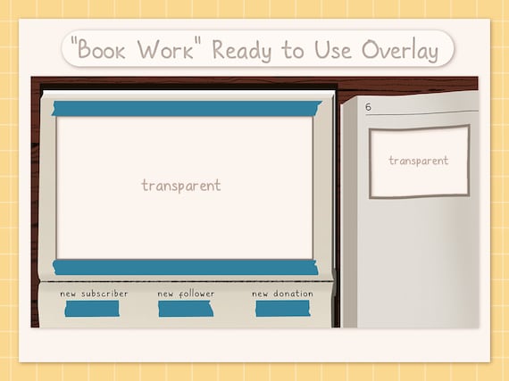Book Work Overlay Pack Desk Stream Graphics Notebook Overlay | Etsy