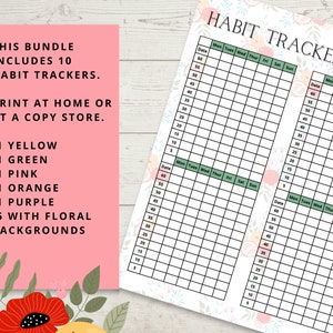 Floral Habit Tracker - Etsy