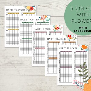 Floral Habit Tracker - Etsy
