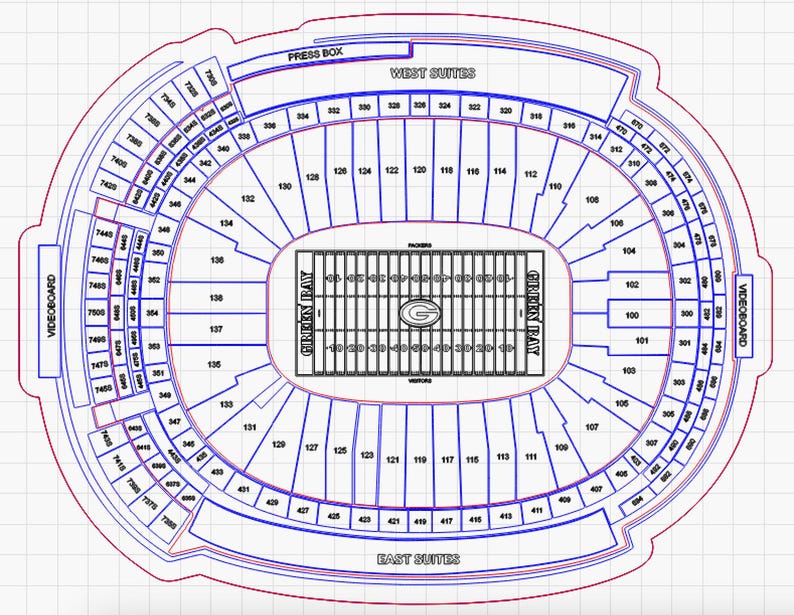 Laser Digital Cut File - Lambeau Field - Packers Football Field ...