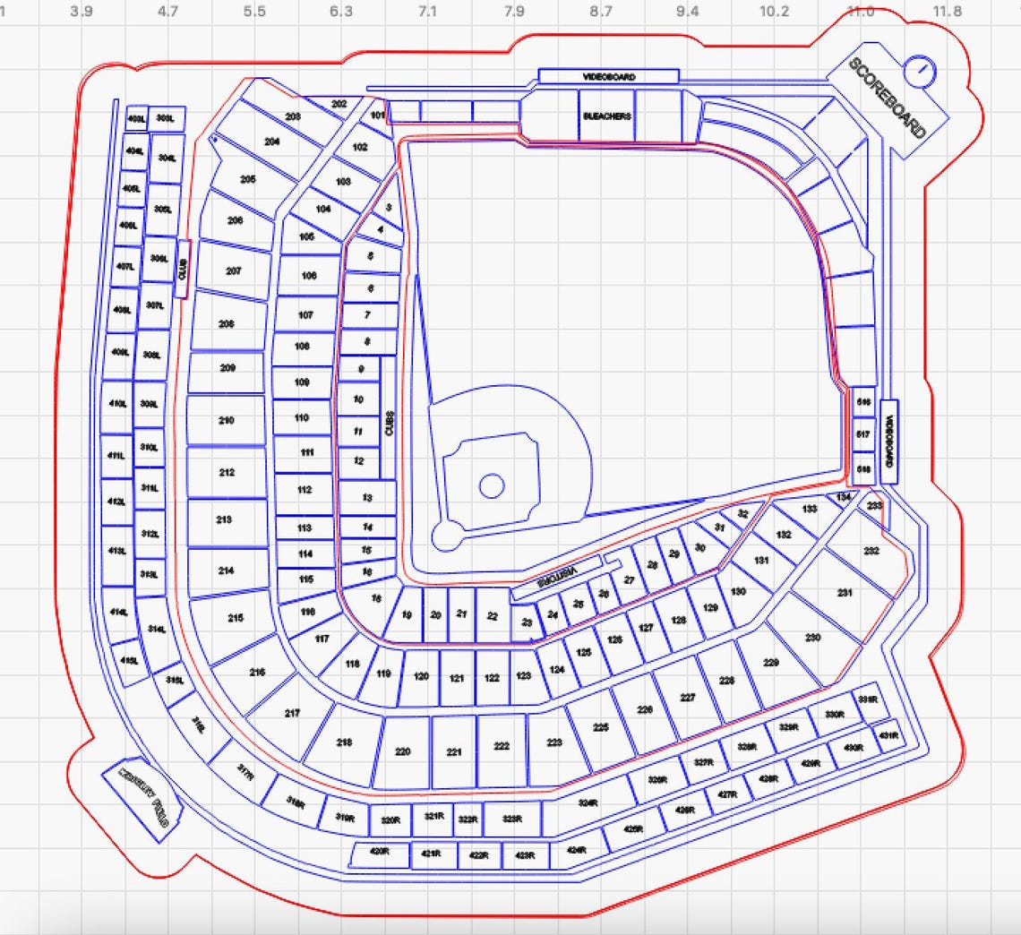 Laser Digital Cut File - Wrigley Field - Cubs Stadium - Digital Files ...