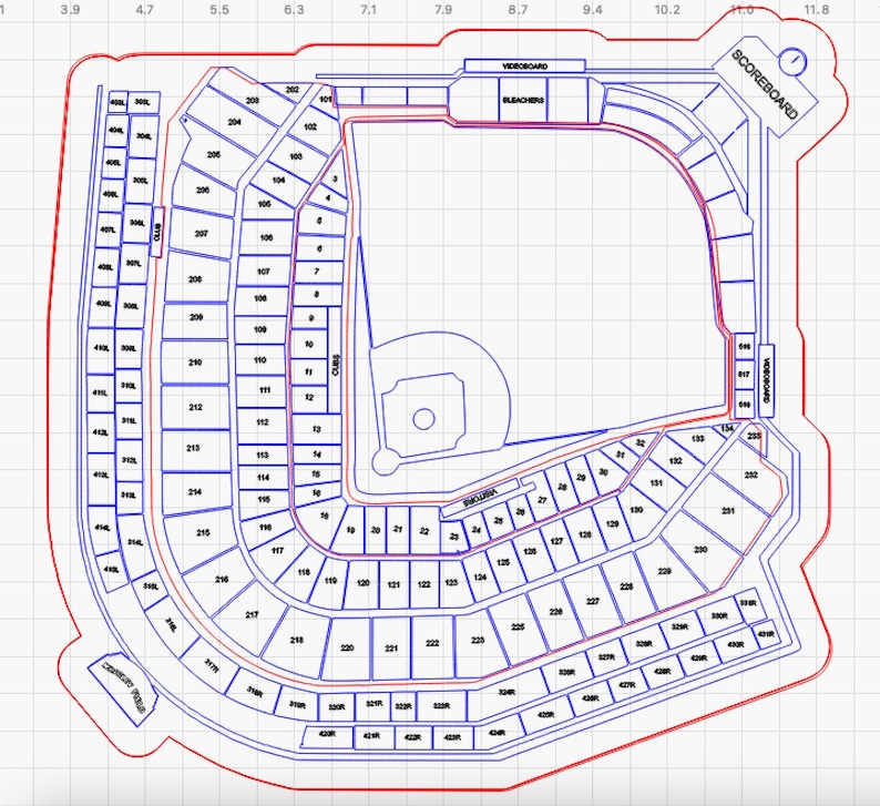 Laser Digital Cut File - Wrigley Field - Cubs Stadium - Digital Files ...