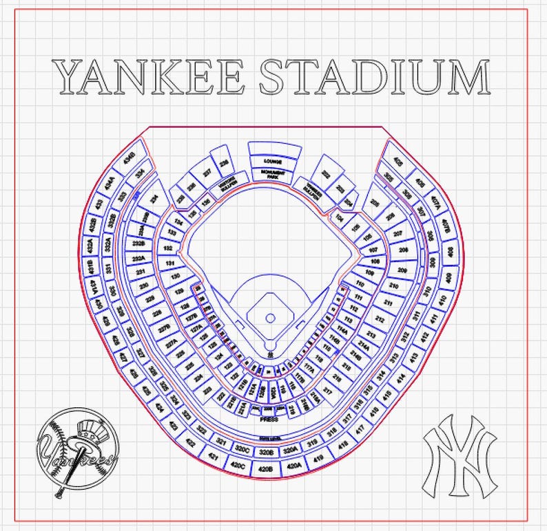 Laser Digital Cut File - Yankee Stadium - Yankees - Digital Files ...