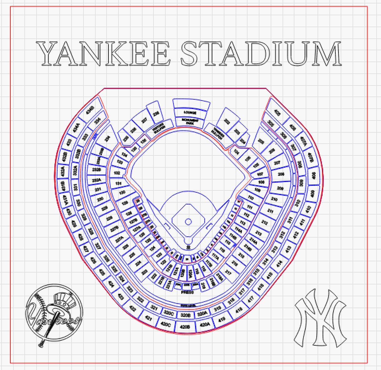 Laser Digital Cut File - Yankee Stadium - Yankees - Digital Files ...