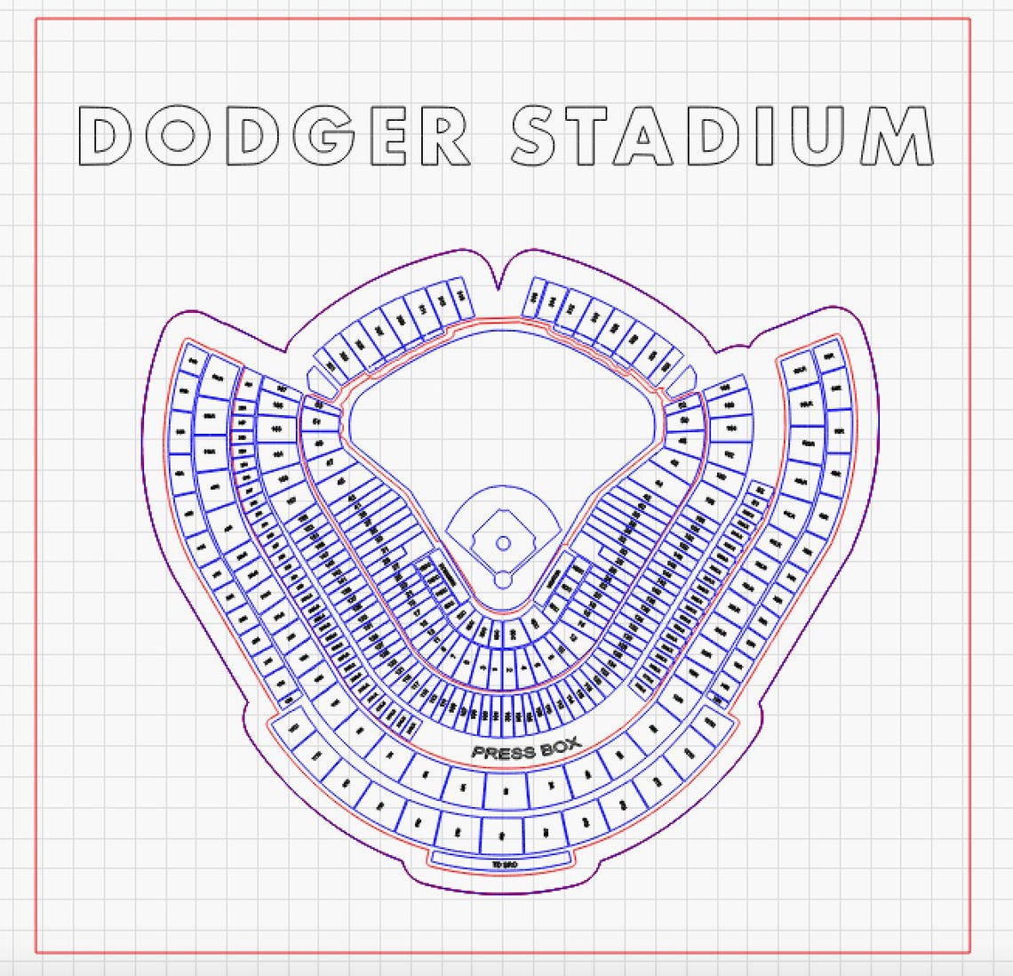 Laser Digital Cut File - Dodger Stadium - Dodgers - Digital Files ...