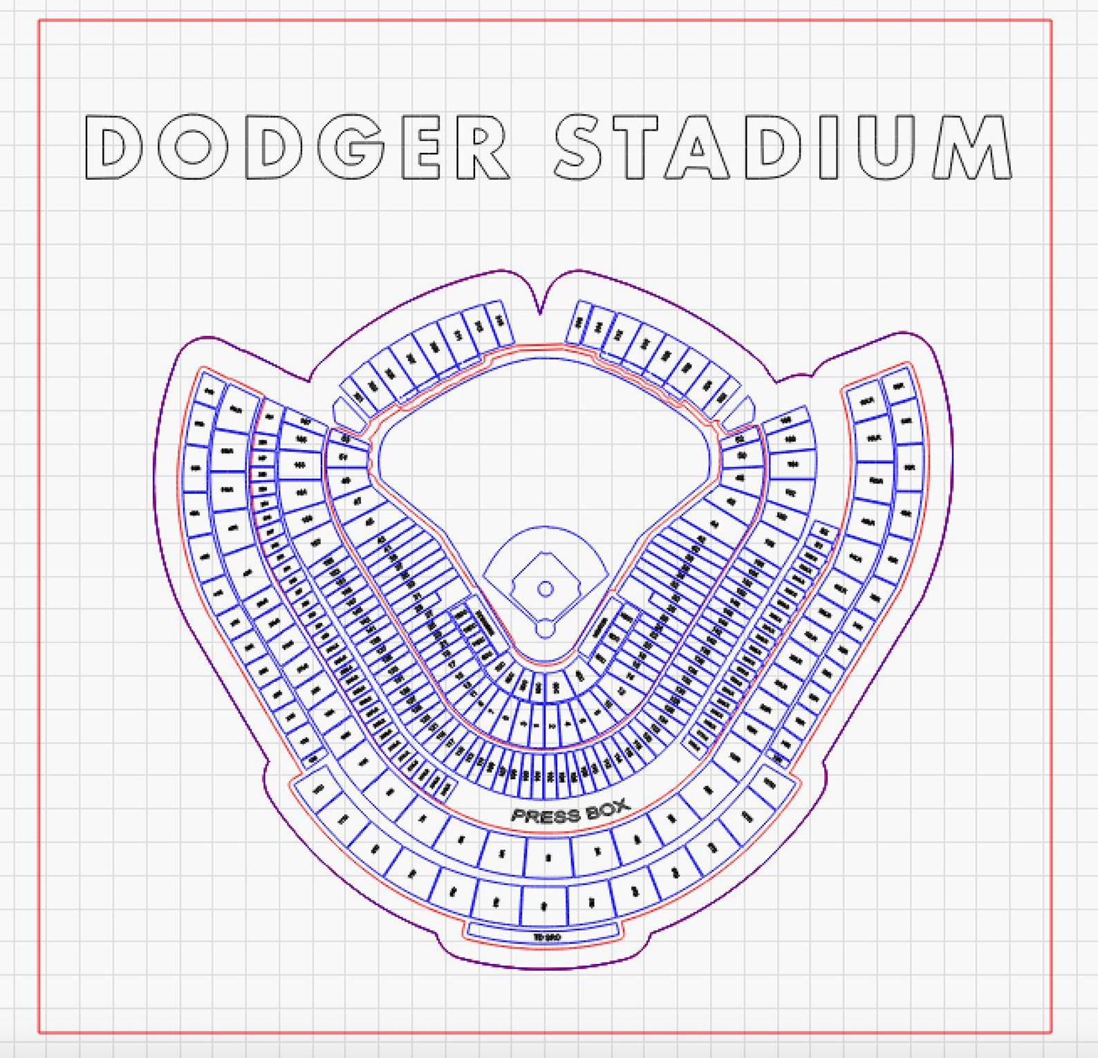 Laser Digital Cut File - Dodger Stadium - Dodgers - Digital Files ...