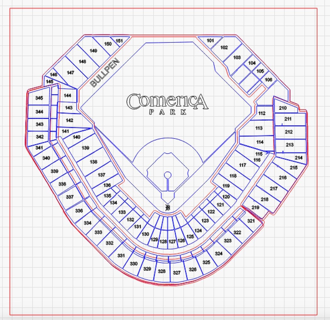 Laser Digital Cut File - Detroit Baseball Field - Digital Files ...