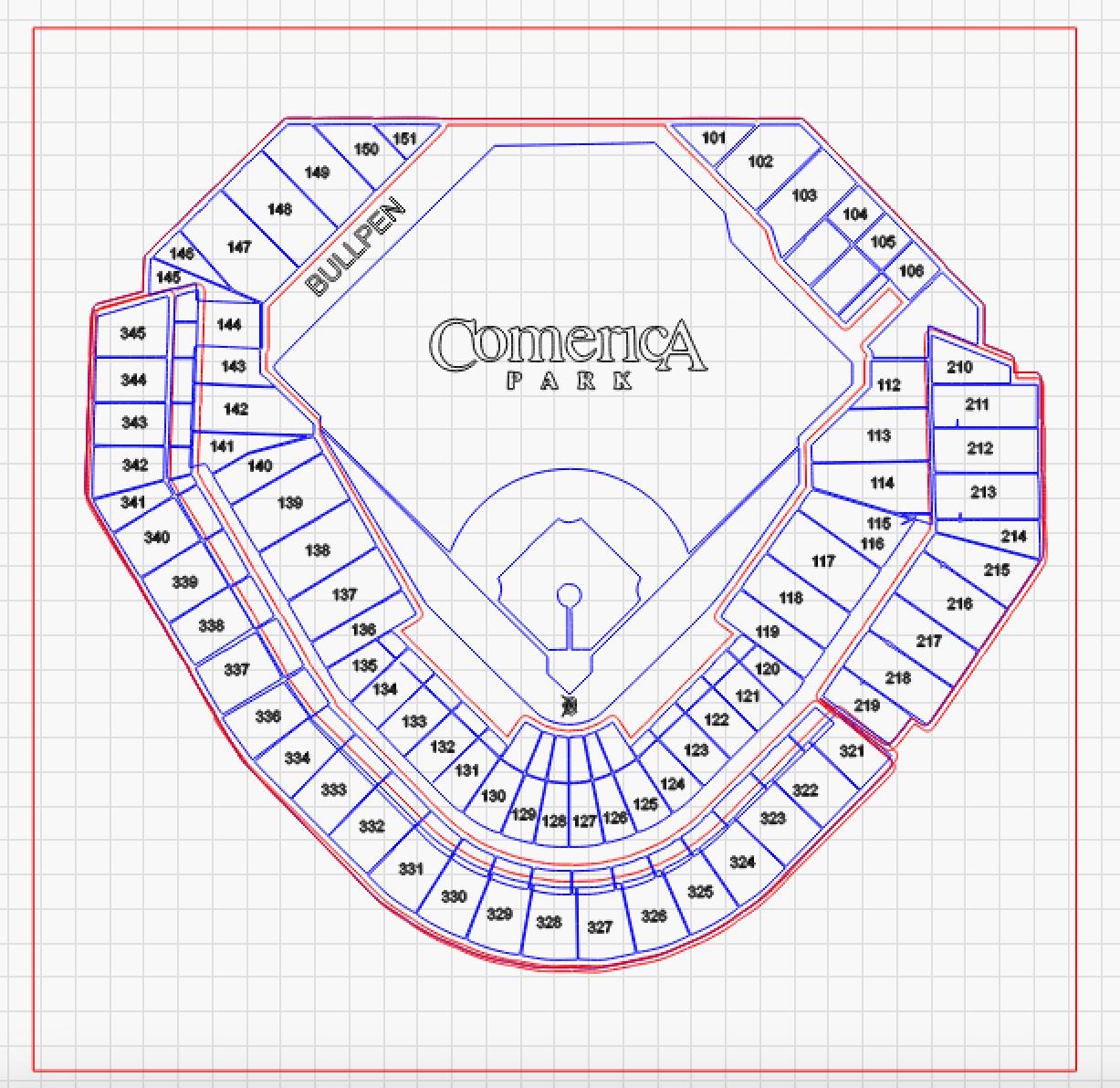 Laser Digital Cut File - Detroit Baseball Field - Digital Files ...