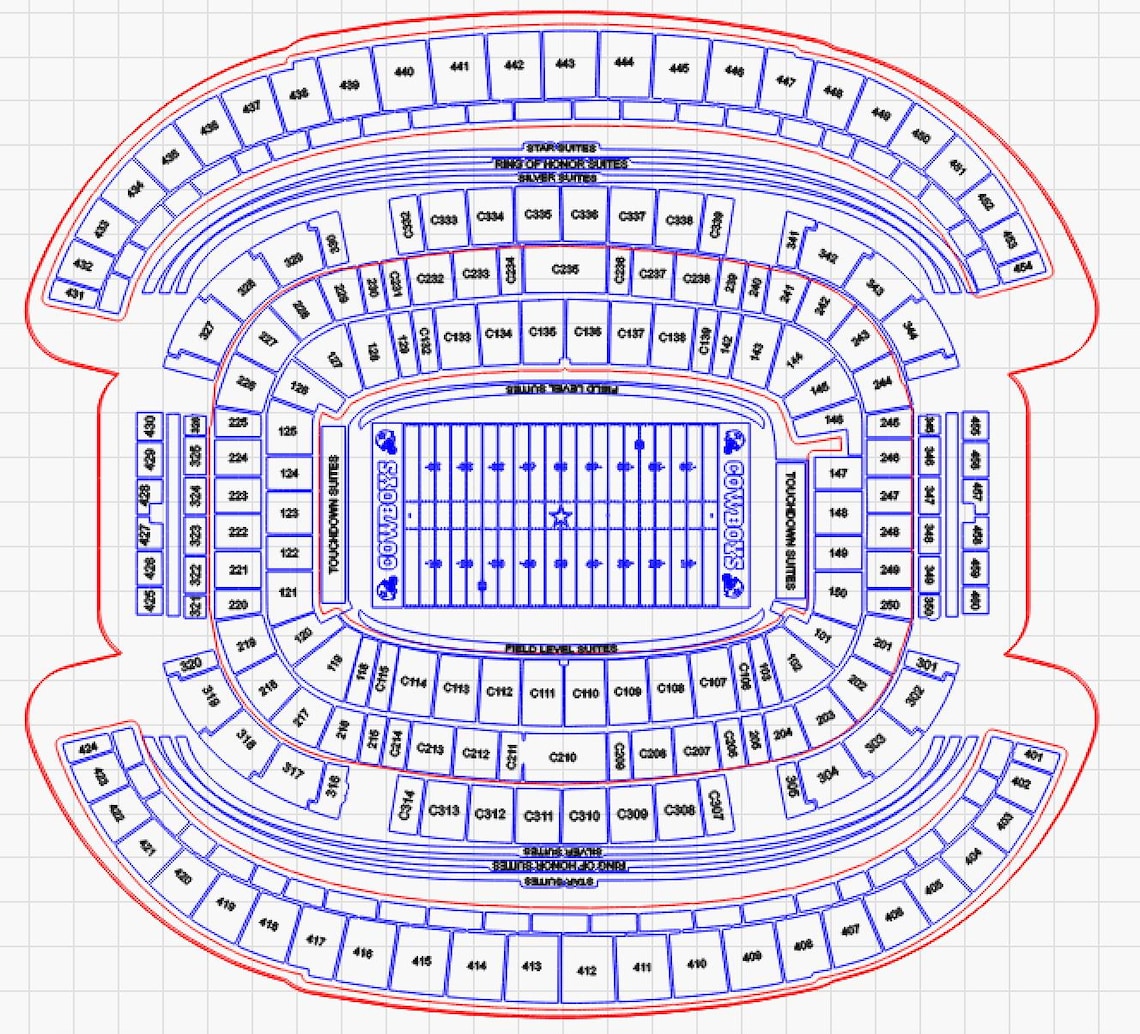 Laser Digital Cut File - AT&T Stadium - Cowbooys Football Field ...