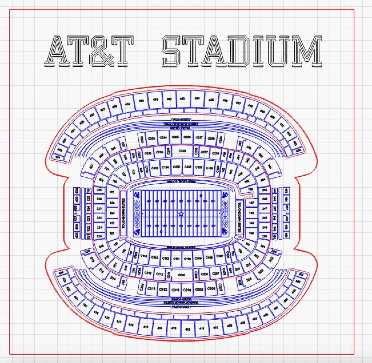 Laser Digital Cut File - AT&T Stadium - Cowbooys Football Field ...