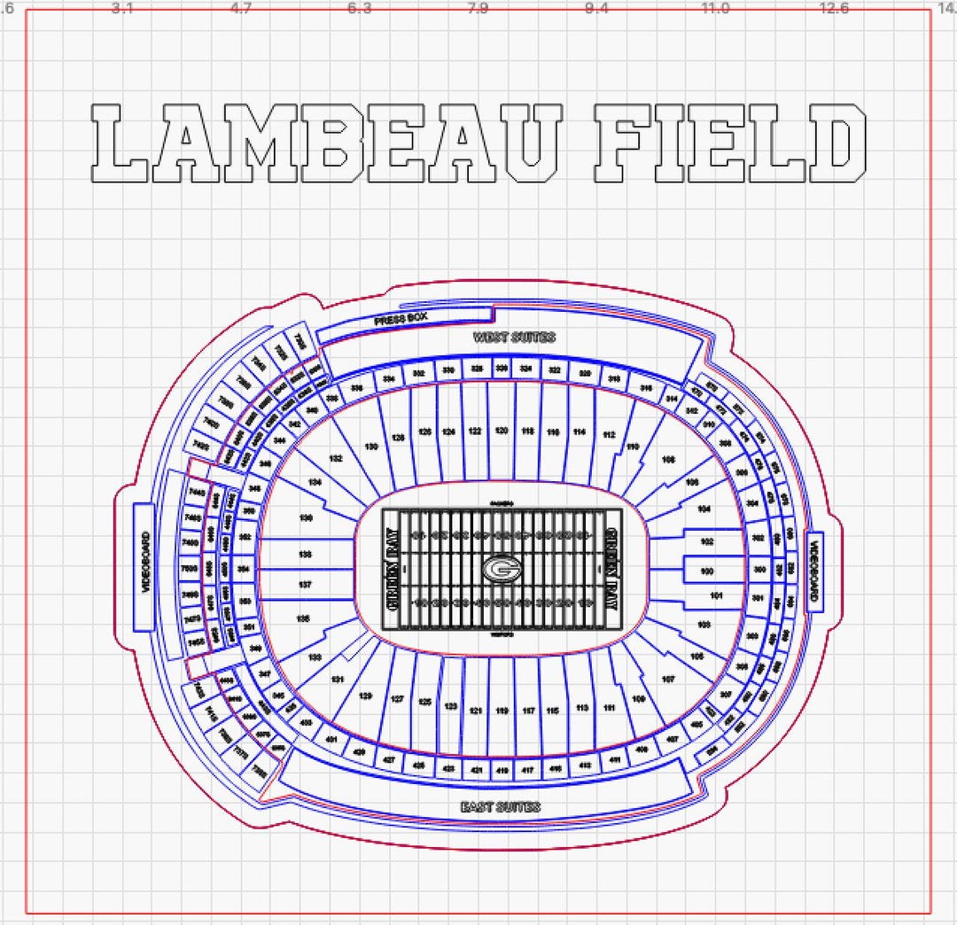 Laser Digital Cut File - Lambeau Field - Packers Football Field ...