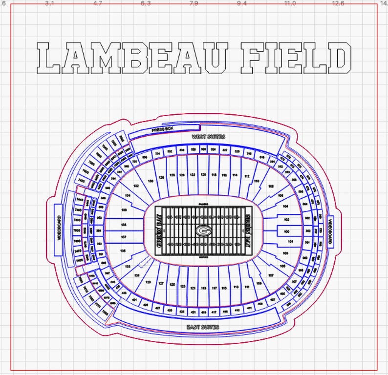 Laser Digital Cut File - Lambeau Field - Packers Football Field ...