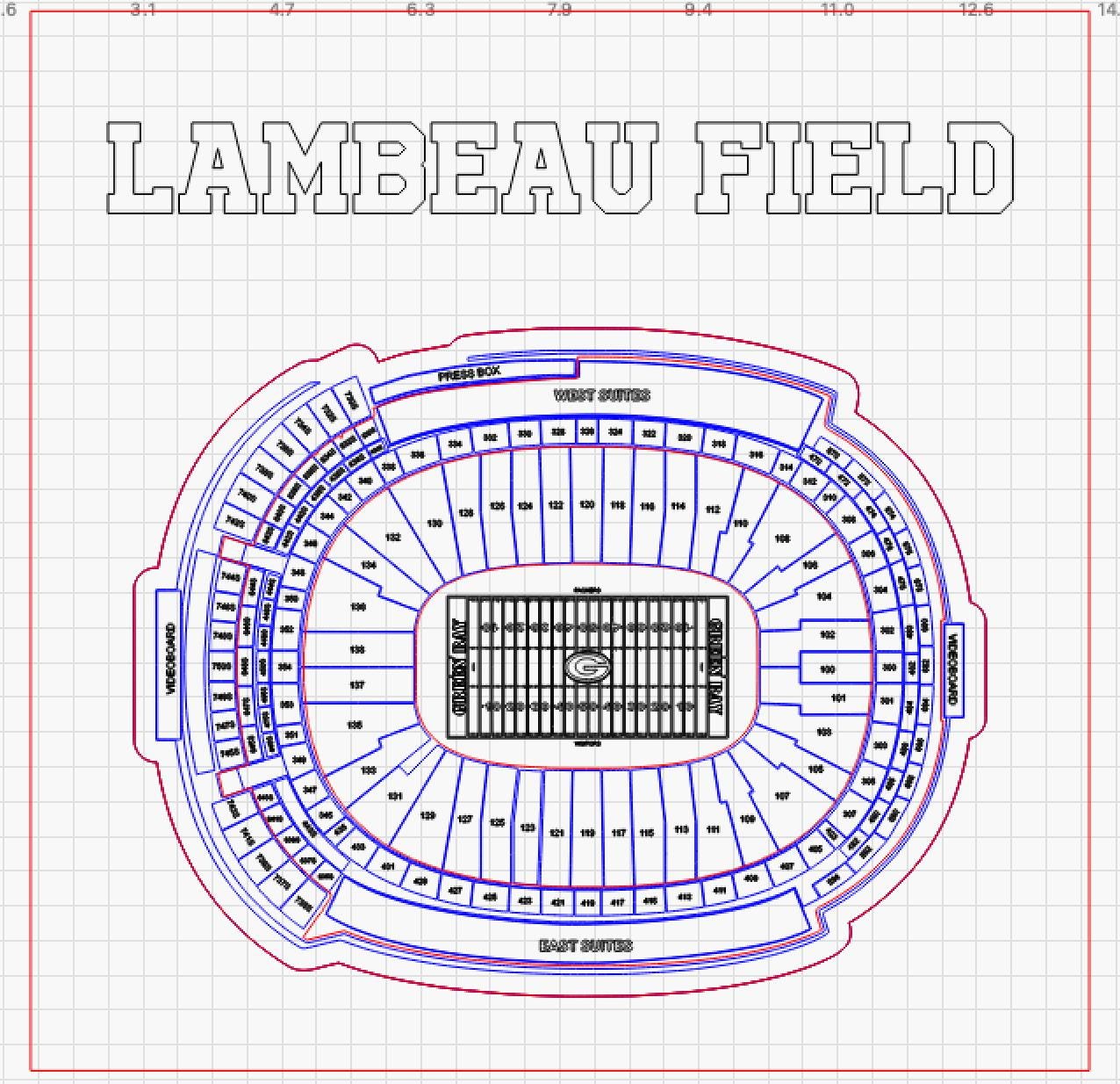 Laser Digital Cut File - Lambeau Field - Packers Football Field ...