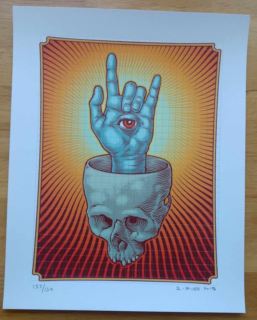 Hand und Totenkopf von Reuben Rude - Etsy.de