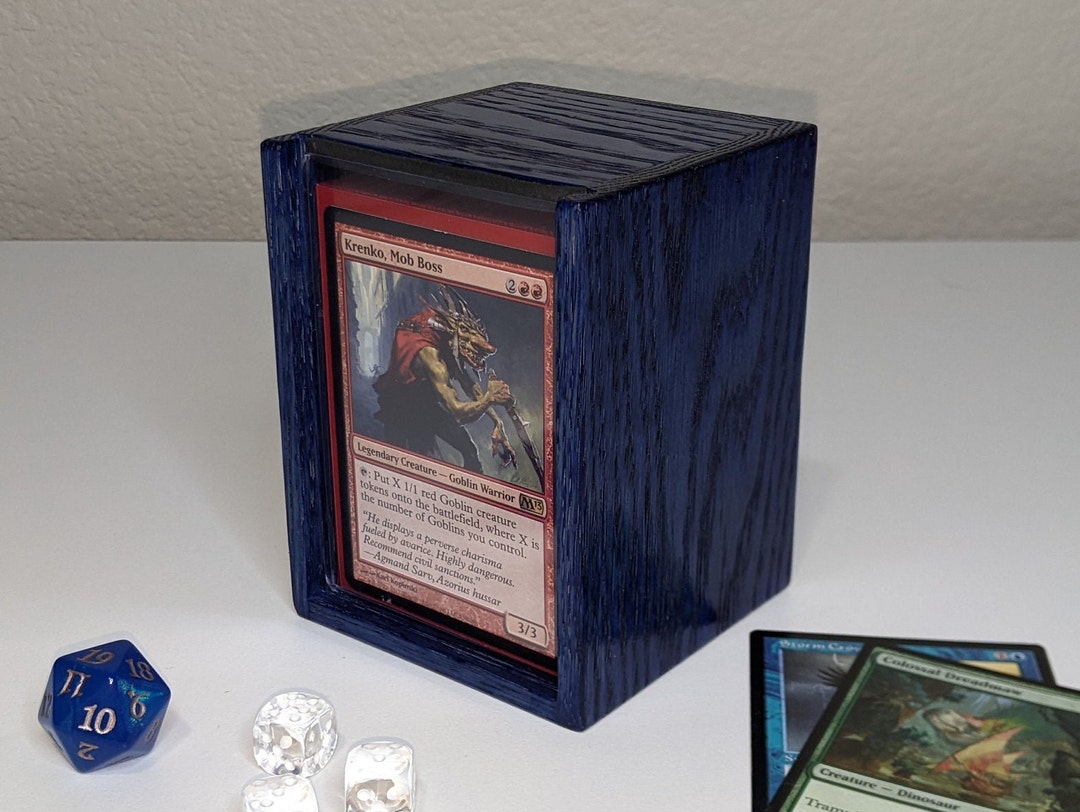 Commander/edh Wood Deck Box With Sliding Customizable Front Face (dyed ...