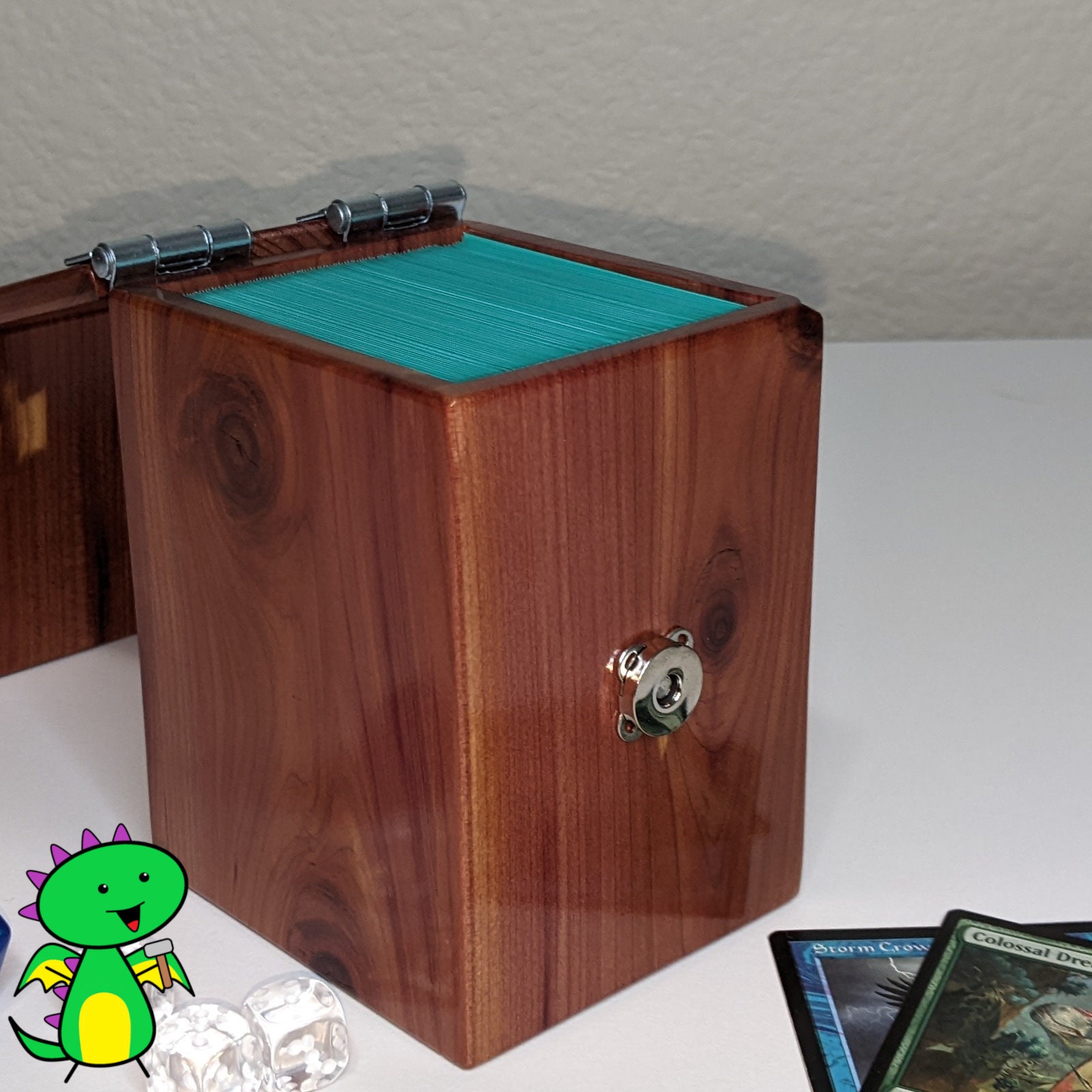 Commander/edh Wood Deck Box cedar With Gloss Finish - Etsy