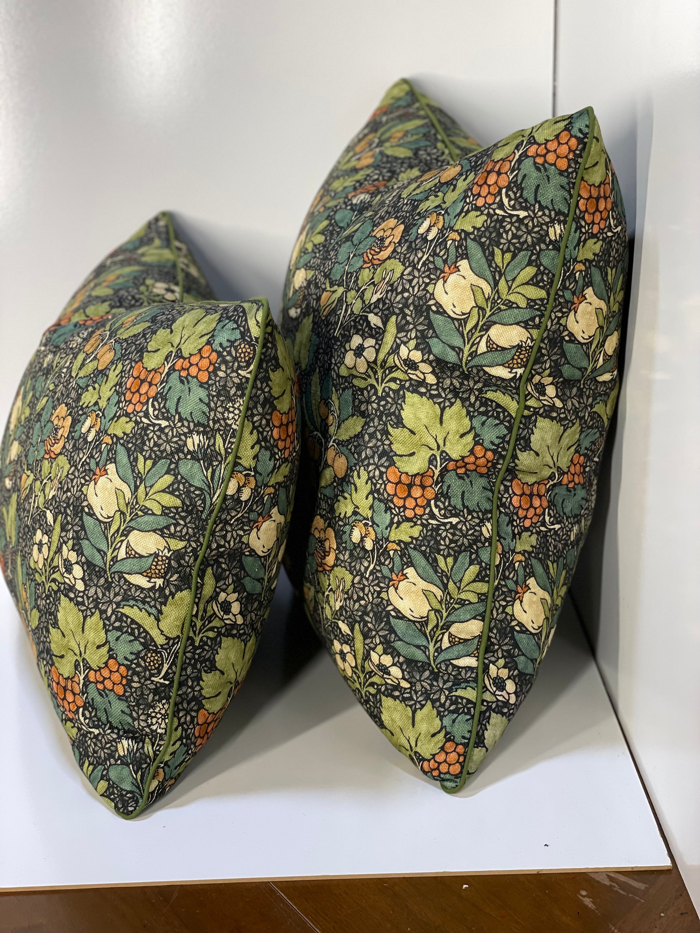 Lee Jofa/gp & J Baker Pillows Meadow Fruit , Same Fabric on Both Sides With Zippers, 10/90 Down ...