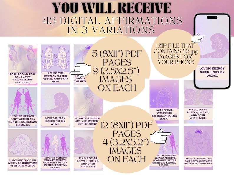 Empowering Affirmation Cards for Pregnancy and Labor | Pregnancy Gift ...